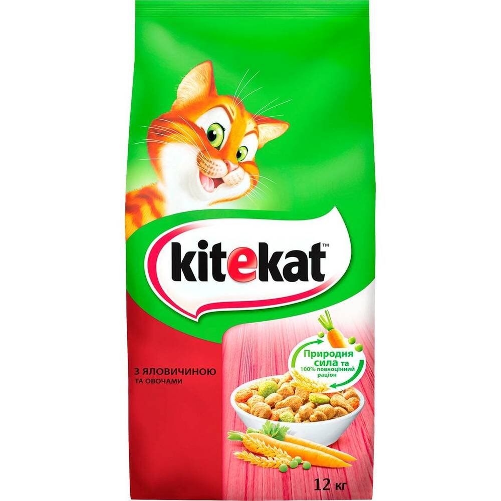 Купити Сухий корм для дорослих кішок KiteKat (КітіКет) з яловичиною та ...